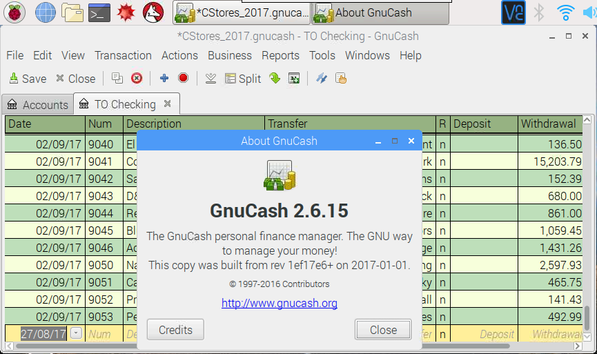 GnuCash 2.6.15 Accounting Software on the Raspberry Pi – Dominic Pruitt